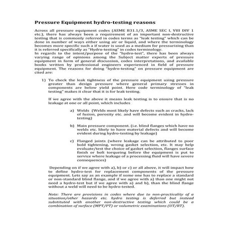 Hydro Test Blinds PPT) Hydrotest Sections Package