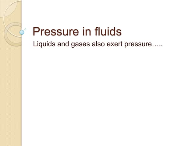 Pressure in solids | PPTX