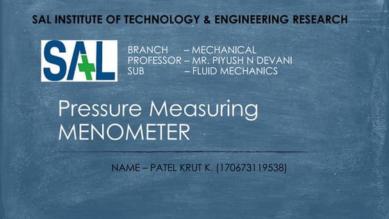 Types of manometers | PPT