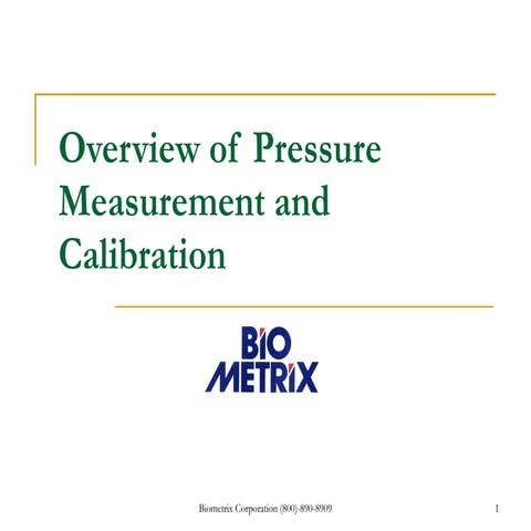 Pressure Overview Of Measurement And Calibration | PPT