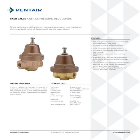 Pressure regulator valves for industrial process control | PDF