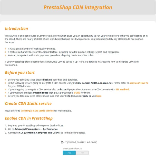 Detailed guide for PrestaShop CDN integration | PDF