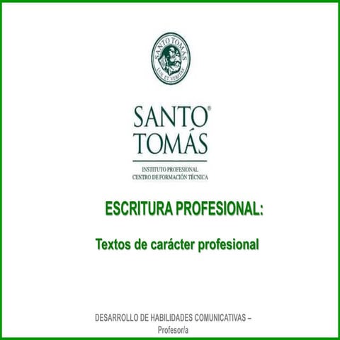 Presentación textos de caracter profesional | PPT