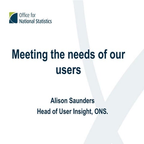Meeting the needs of users | PPT