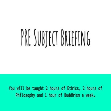 PRE subject briefing | PPT