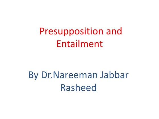 Types of Presupposition | PPTX