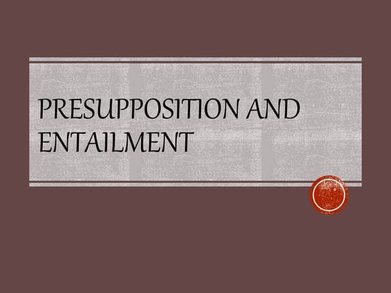 Types of Presupposition | PPTX