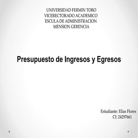 Presupuesto de ingresos y egresos | PPTX