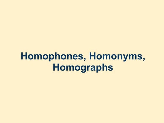 Homophones | PPTX