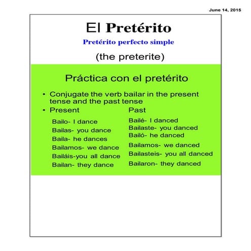 Preterite tense | PDF