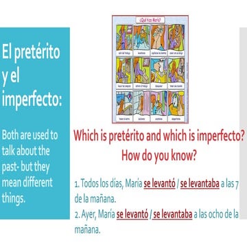 Hojas De Trabajo Para Practicar El Pretérito Frente Al Imperfecto El