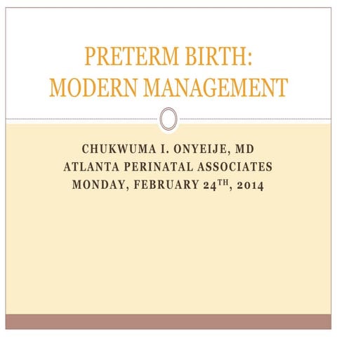 Preterm labor: Update 2014 | PPTX