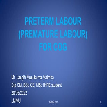 Preterm Labour.pptx basic etiology clinical presentation | PPT