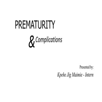 Preterm neonates & complications | PPTX