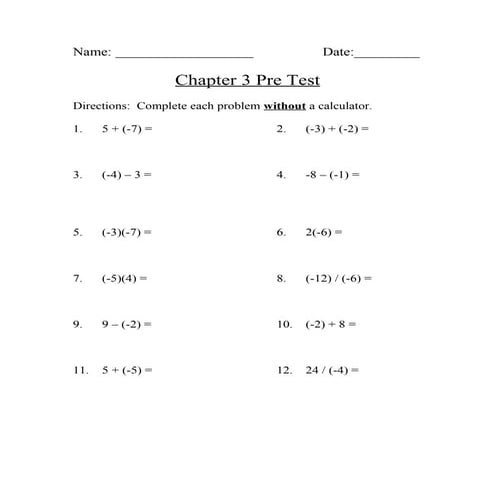 Pre test chptr 5 | DOC | Sports