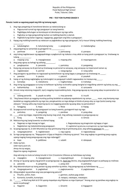 FILIPINO 8 Powerpoint Presentation Quarter 1 | PPTX