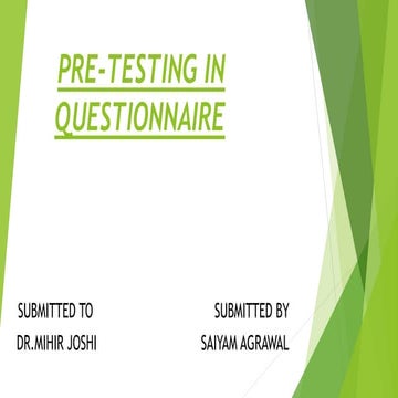 Pretesting in questionnaire | PPTX