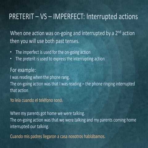 Pret imp interrupted actions | PPTX