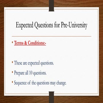 Pre-University Question Paper - 2019 | PPTX