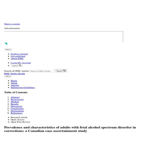 Prevalence and characteristics of adults with fetal alcohol spectrum ...