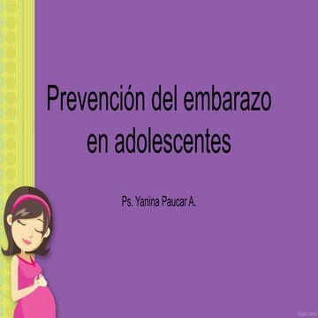 Prevención Del Embarazo En Adolescentes Pptx
