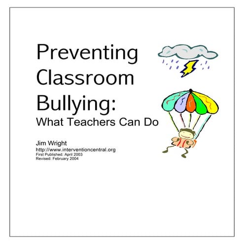 Preventing bullying what teachers can do. | PDF
