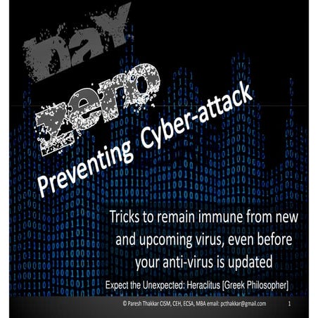Preventing zero day cyber attacks | PDF
