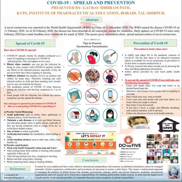 Prevention and spread on corona poster | PDF