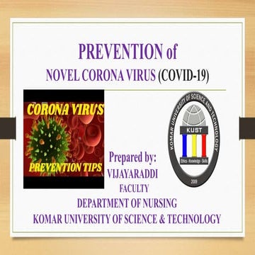 Prevention of Corona Virus | PPTX