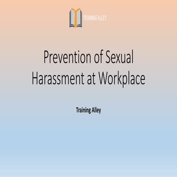 Prevention of sexual harassment at workplace | PPTX