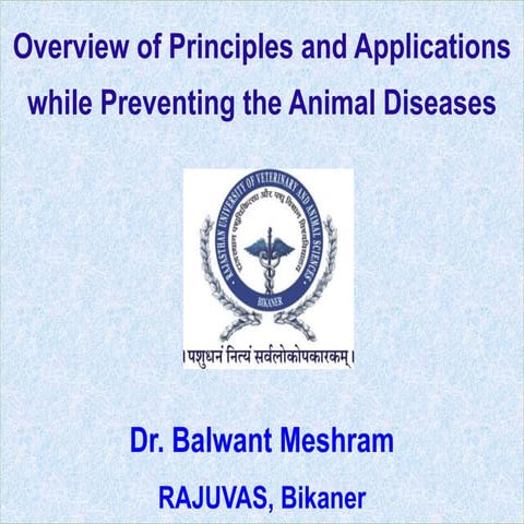 Overview of Principles and Applications while Preventing the Animal ...
