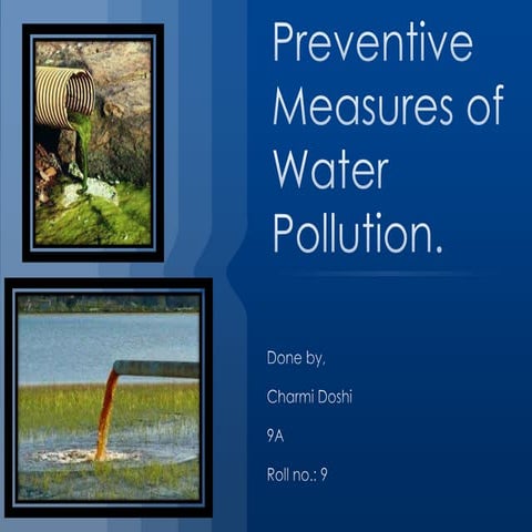 Preventive measures of water pollution | PPTX