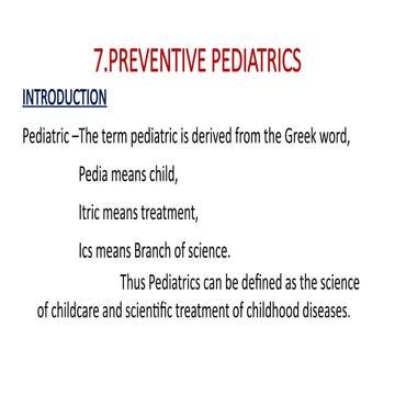 Preventive pediatrics..pptx. Read and use it | PPTX