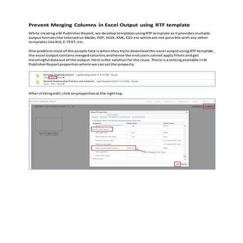 Prevent Merging Columns In Excel Output Using Rtf Template Pdf