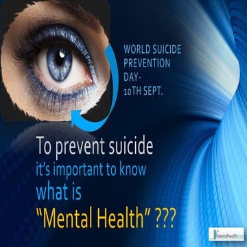Prevent Suicide - understanding Mental Health | PPT