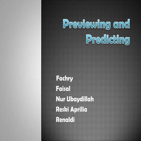 Bahasa Inggris - Previewing and Predicting | PPTX