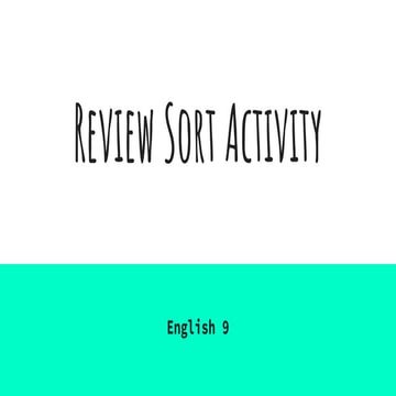 Preview Sort Activity; it will will show | PPT