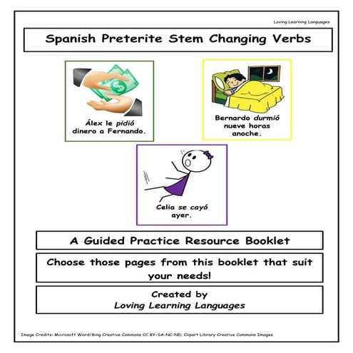 Preview spanish preterite stem changing verbs | PDF
