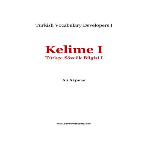Turkish Language Books - Turkish Words 1 | PDF