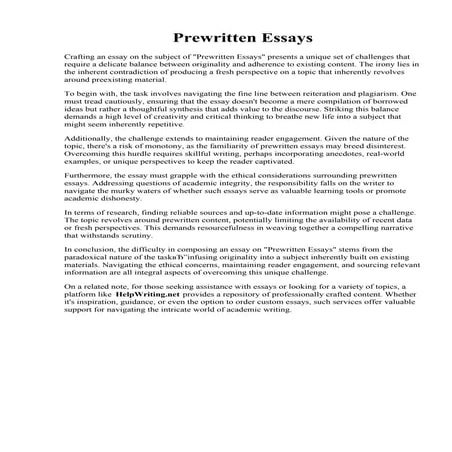Prewritten Essays. 017 Pre Written Essays For Free Essay Thatsnotus | PDF