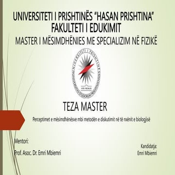 Prezantimi i punimite te diplomes nga fakulteti i edukimit | PPTX