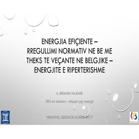 Energjia efiçiente – rregullimi normativ ne BE me theks te veçante ne ...