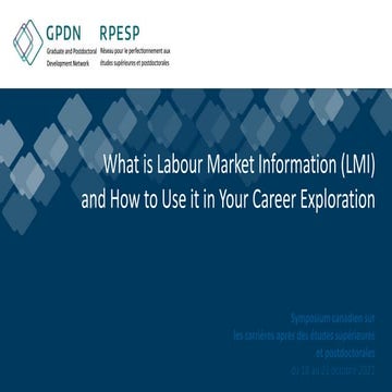 Using Labour Market Information for Career Exploration | PPTX