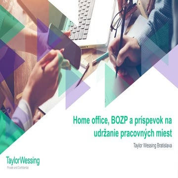 Home office, BOZP a príspevok na udržanie pracovných miest | PDF