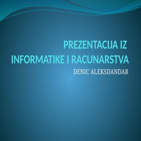 PREZENTACIJA информатика и рачунарство 5 | PPTX