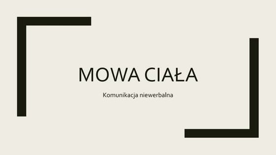 Komunikacja niewerbalna | PPT