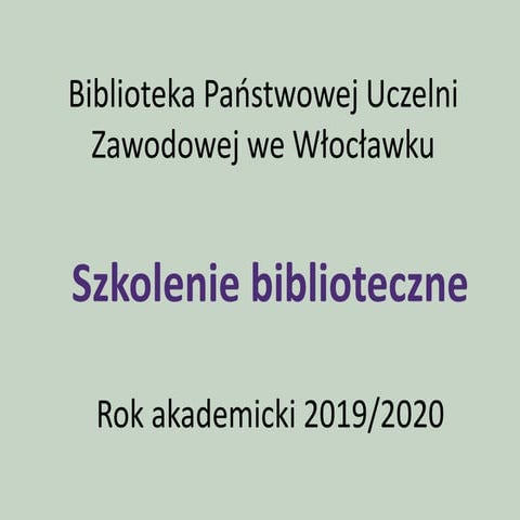 Szkolenie Biblioteczne | PPT