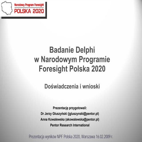 NPF Polska 2020, prezentacja prof. Michała Kleibera | PDF