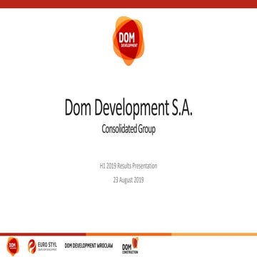 H1 2019 results presentation Dom Development | PPT