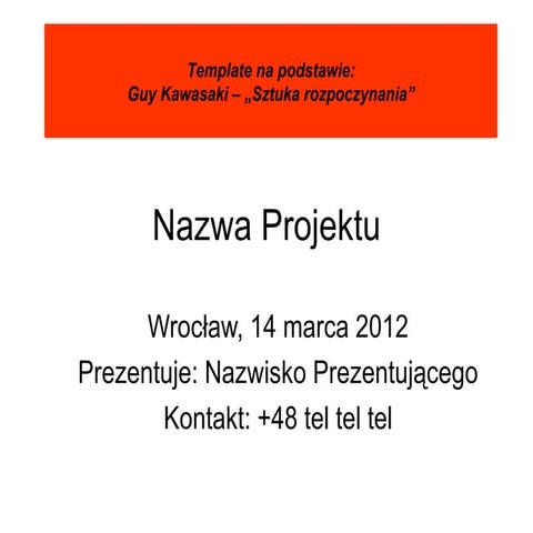 Prezentacja projektu przed inwestorem | PPT